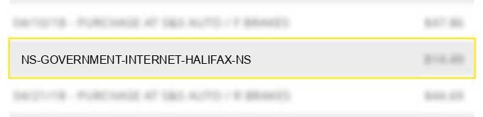 What is NS GOVERNMENT INTERNET HALIFAX NS charge on my statement?