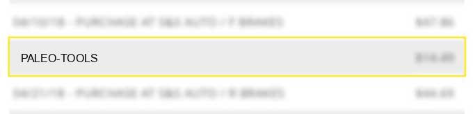 What is PALEO-TOOLS charge on my statement?